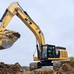 1:87 Cat® 349F L Hydraulic Excavator - Brass - Classic Construction Models